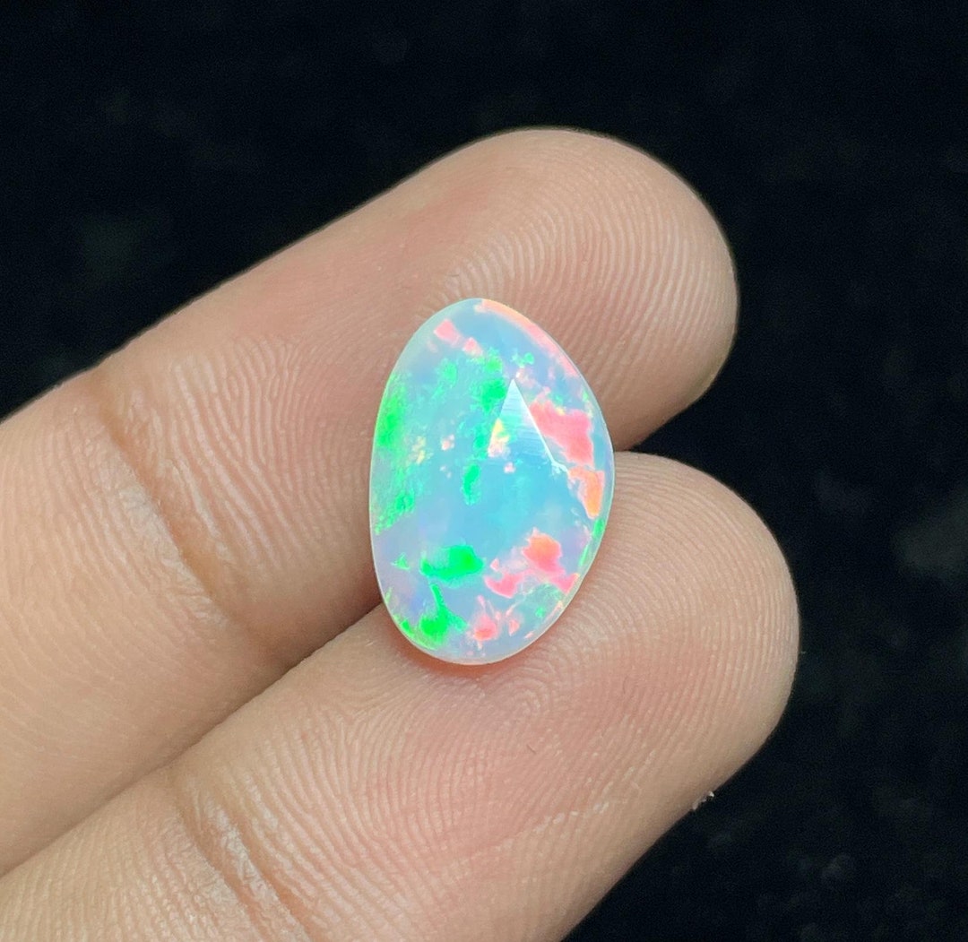 Lovely Great Multi Fire Opal Rose Cut One Side Faceted, Fancy Shape ...