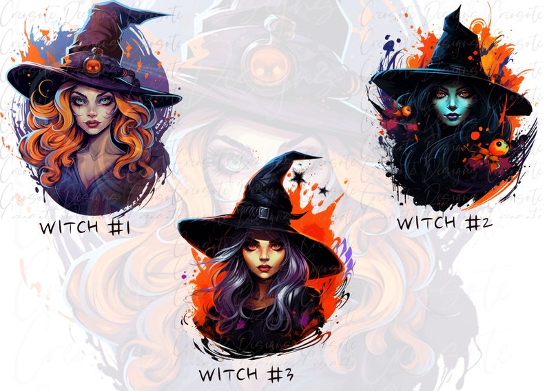 6 Halloween Witch PNG CLIPART Bundle Witchy, Fantasy, Transparent ...