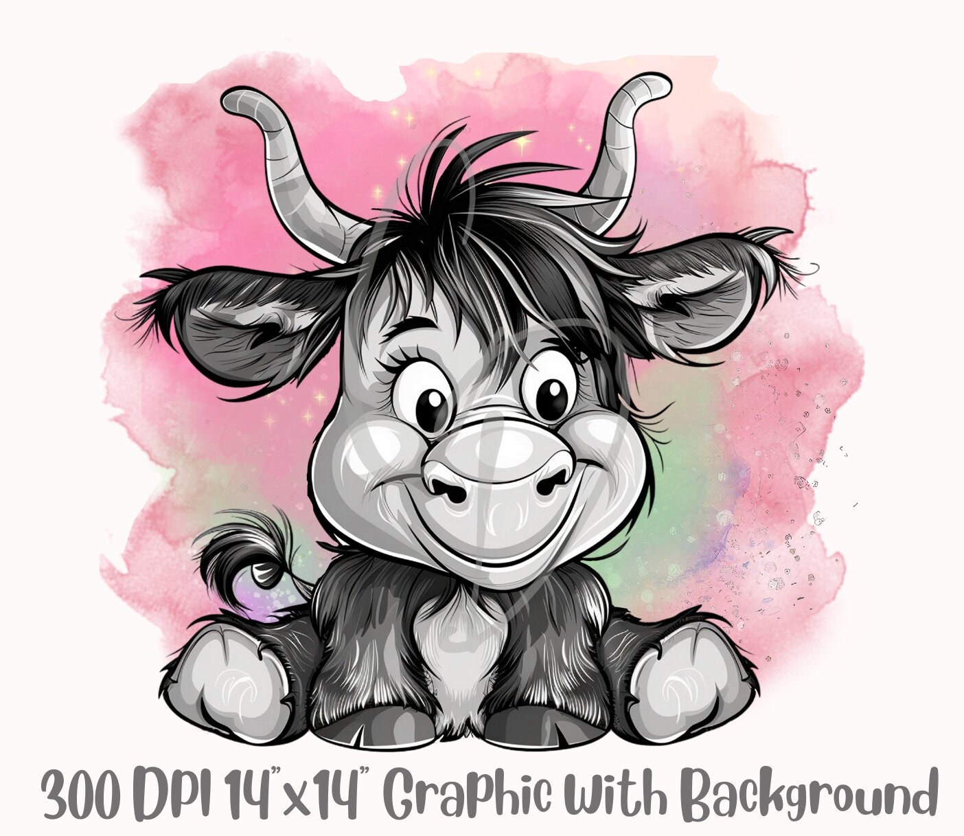 Goofy Black and White Cow PNG - Adorable - Sublimation Design - Skinny ...