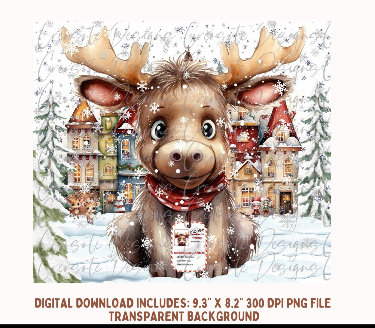 Goose the Moose Christmas PNG – Reindeer Aviation School (digital ...
