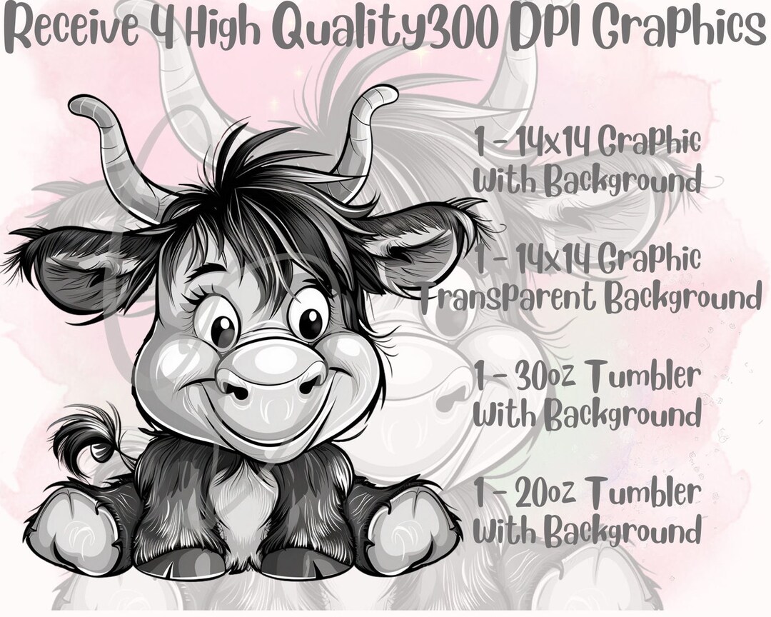 Goofy Cow PNG – Black and White Sublimation Design (digital Download ...