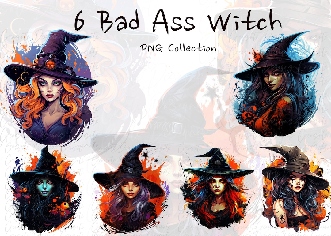 6 Halloween Witch PNG CLIPART Bundle Witchy, Fantasy, Transparent ...
