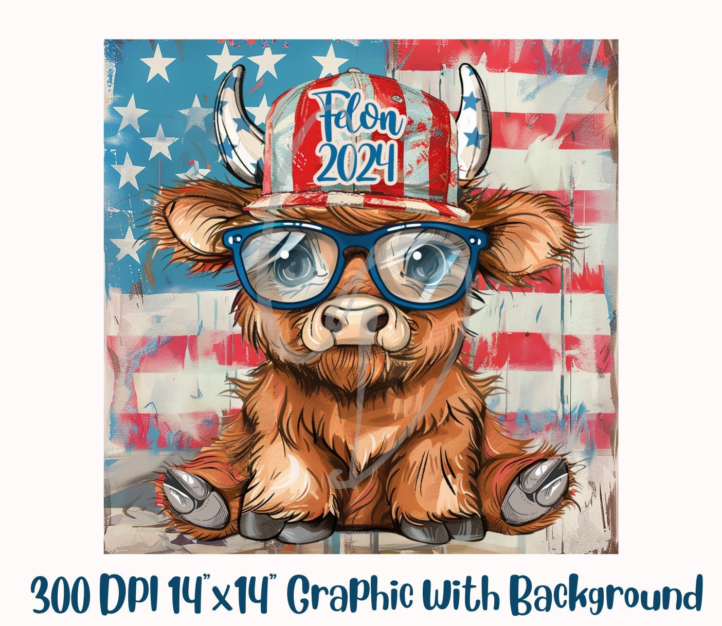 Cute Patriotic Trump Cow 20oz & 30oz Tumbler Wrap Voting Felon 2024 Cow ...