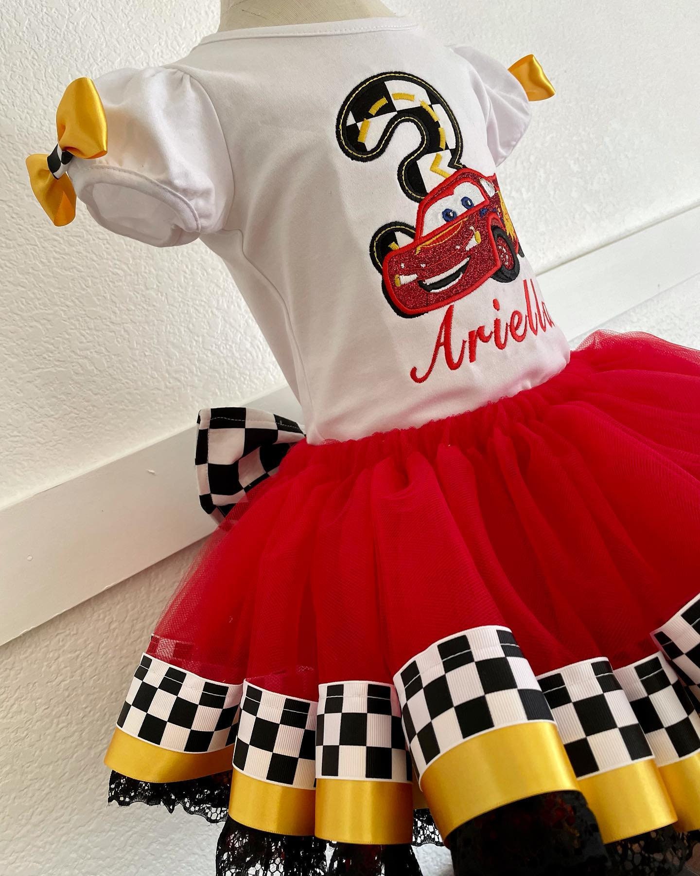 Race Car Outfit Car, Birthday Outfit Tutu and Shirt Red White Racer ...