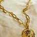 24K Gold Plated Paper Clip Chain Necklace Coin Pendant 22 - Etsy