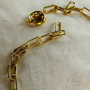 24K Gold Plated Paper Clip Chain Necklace Coin Pendant 22 - Etsy
