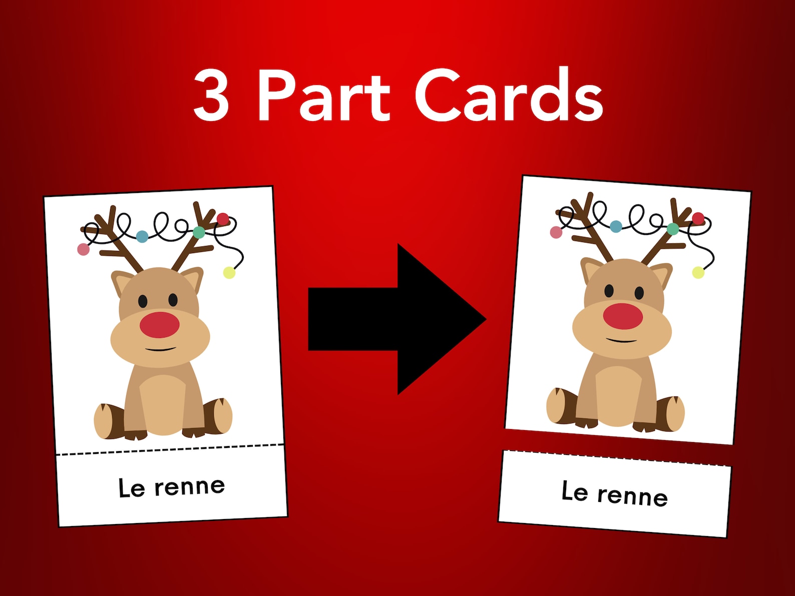 French Christmas Flashcards, French Holiday Vocab, Montessori Language ...