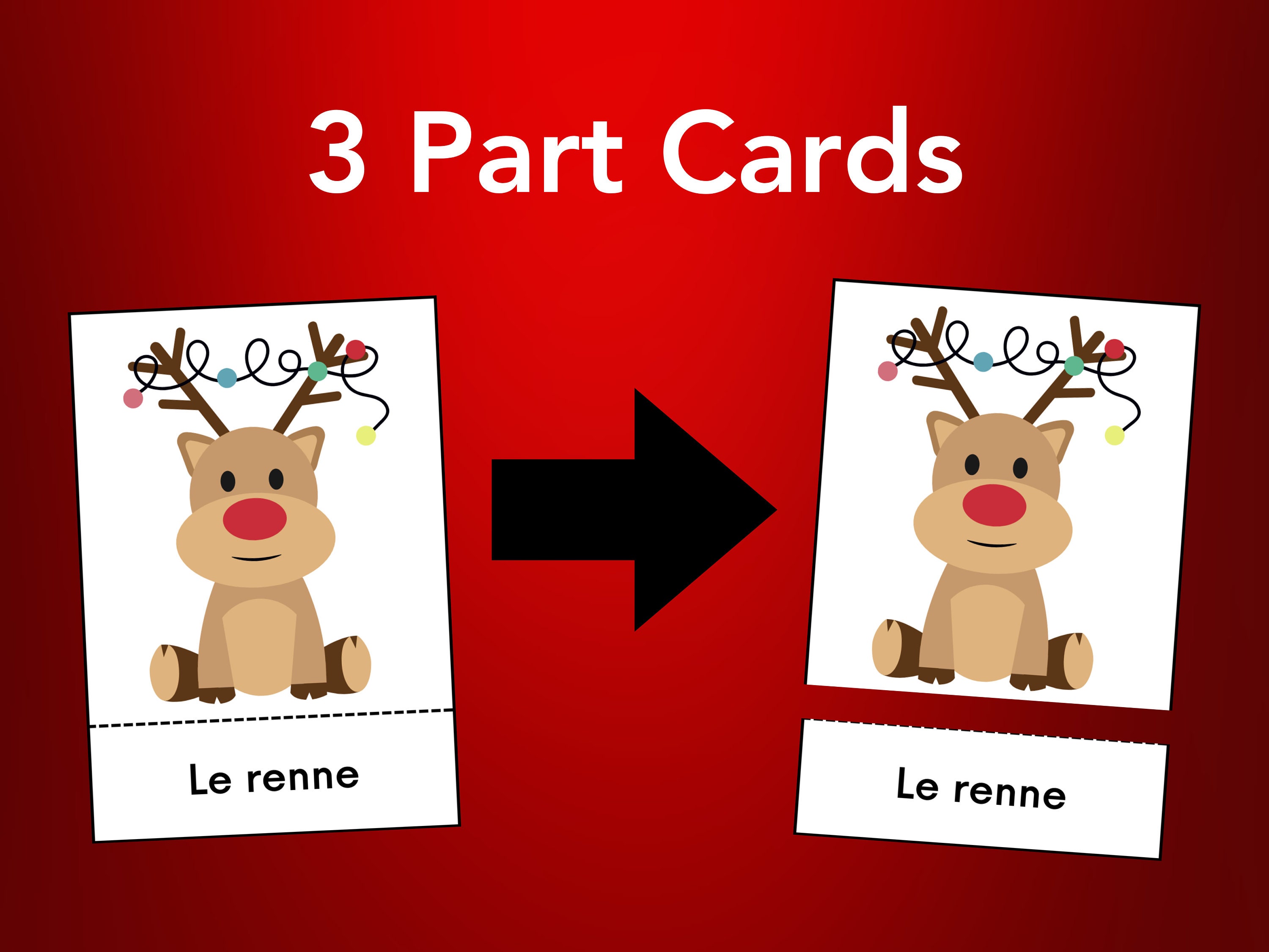 French Christmas Flashcards, French Holiday Vocab, Montessori Language ...