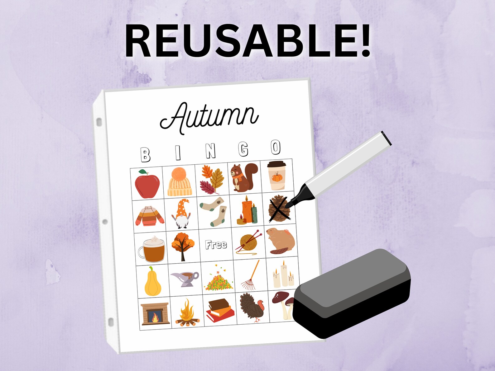 Seasonal Bingo, Spring Summer Fall Winter Bingo, 120 Printable Bingo ...