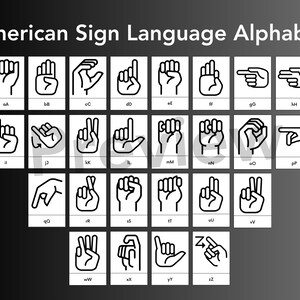 Sign Language Alphabet Flashcards, Learn ASL Flash Cards, ASL Abcs for ...