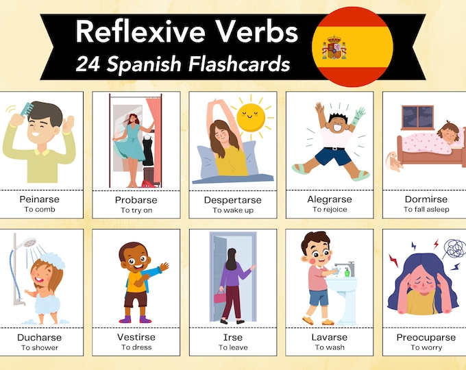 100 Spanish Verbs Flashcards | Printable Spanish Vocabulary | Learn ...