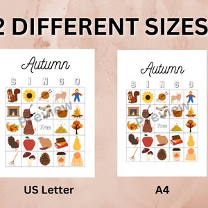 Autumn Bingo, 30 Printable Bingo Cards, Fun Fall Activity for Kids ...