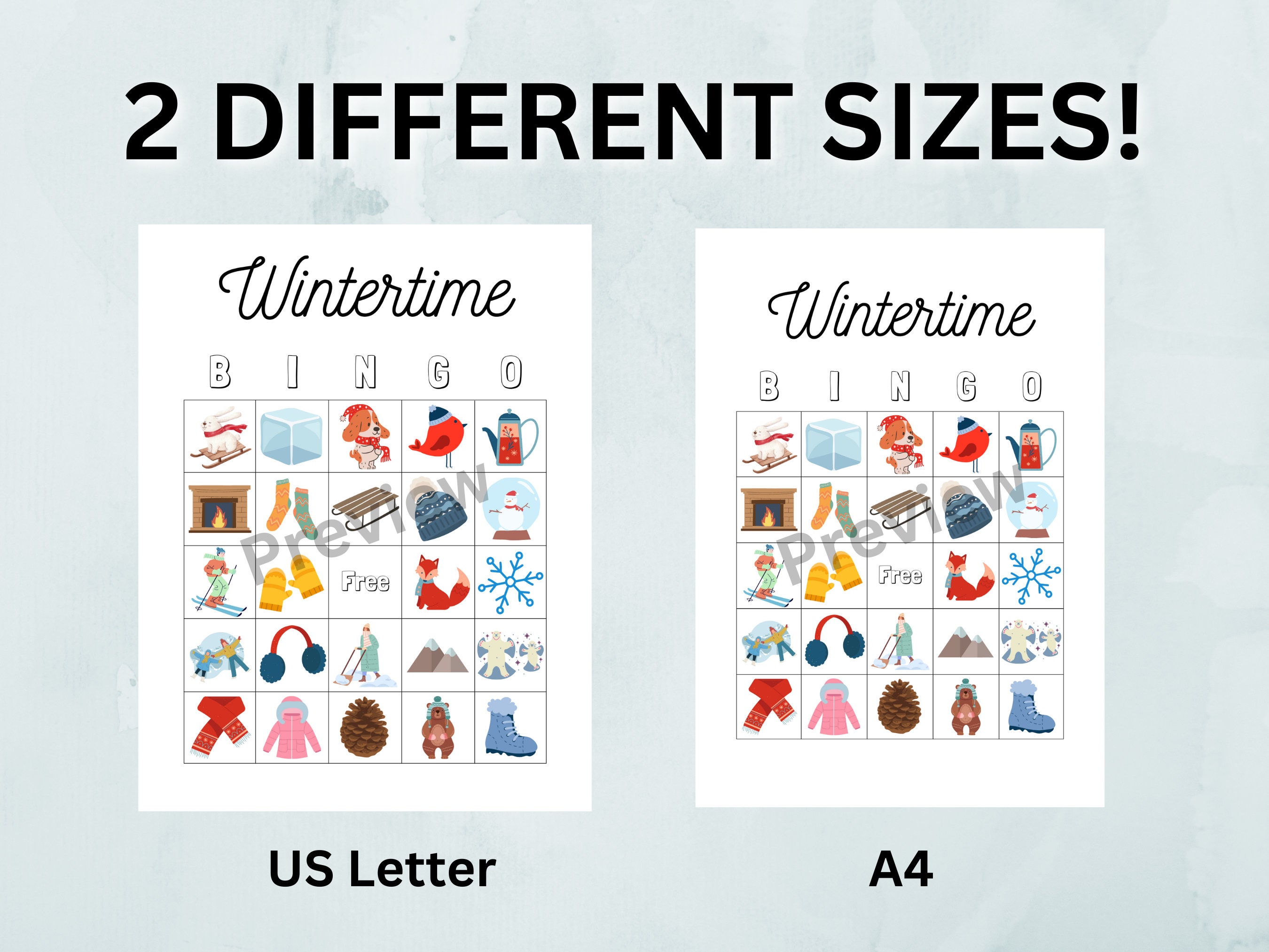 Winter Bingo, 30 Printable Bingo Cards, Winter Wonderland Activity for ...