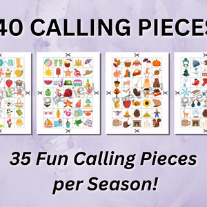 Seasonal Bingo, Spring Summer Fall Winter Bingo, 120 Printable Bingo ...