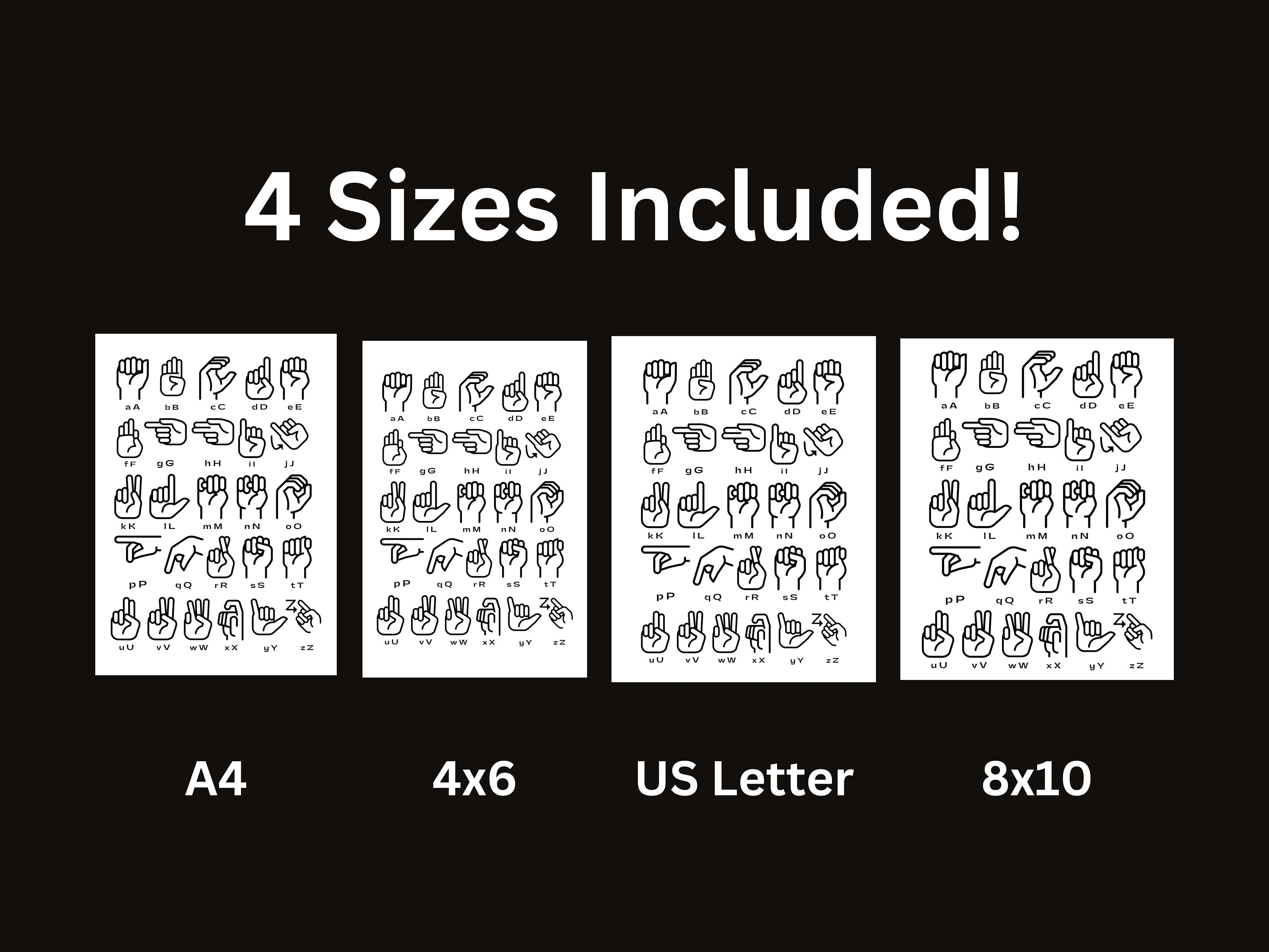Sign Language Alphabet Poster, ASL Alphabet Decor, Learn Sign Language ...