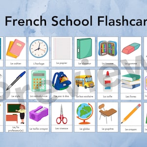 French School Flashcards, Beginner French Classroom Vocabulary ...