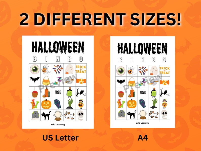 Halloween Bingo, 30 Printable Bingo Cards, Fun Halloween Activity for ...