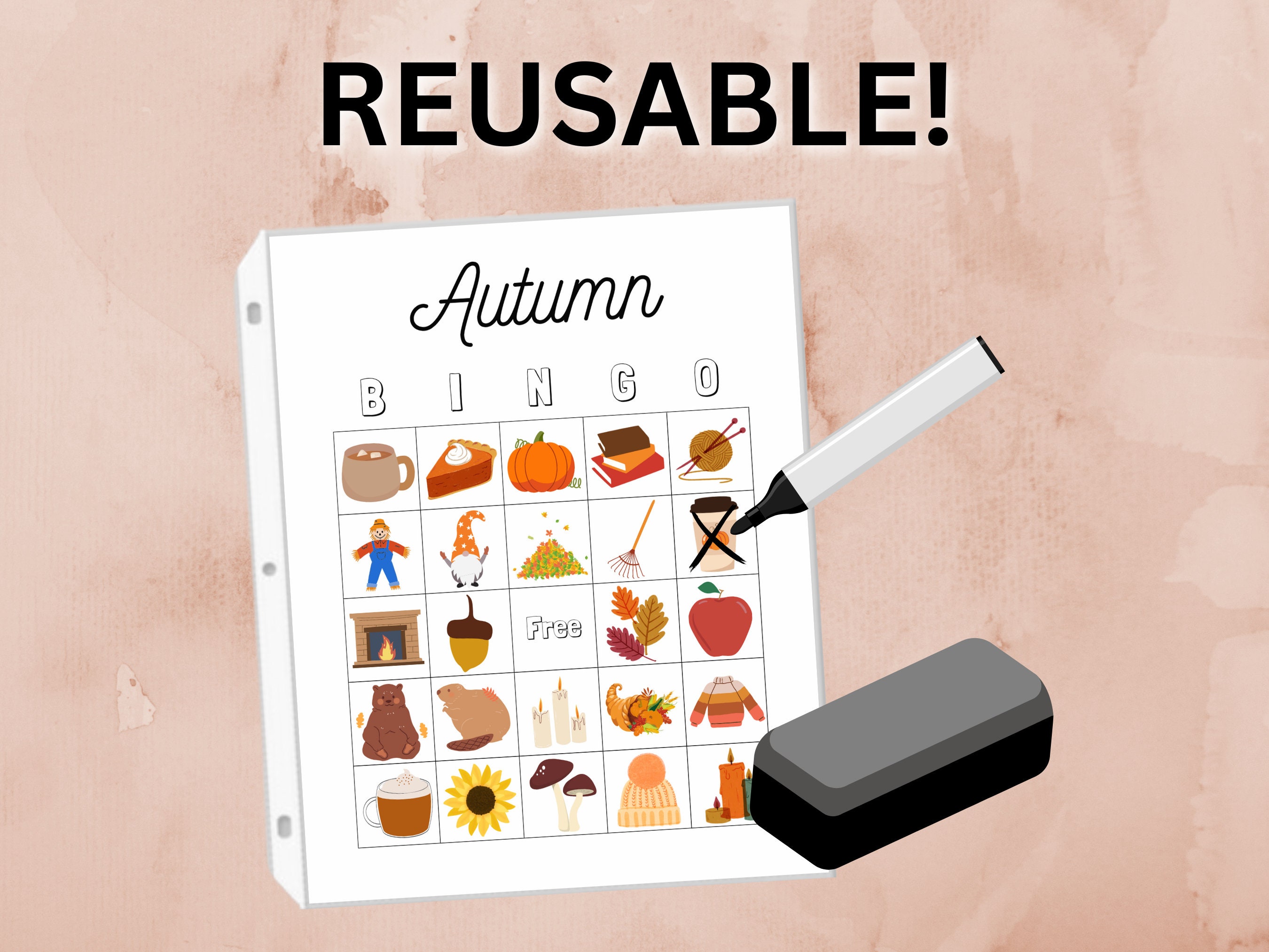 Autumn Bingo, 30 Printable Bingo Cards, Fun Fall Activity for Kids ...