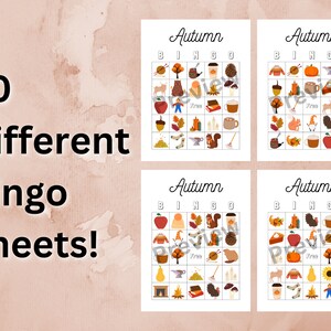 Autumn Bingo, 30 Printable Bingo Cards, Fun Fall Activity for Kids ...