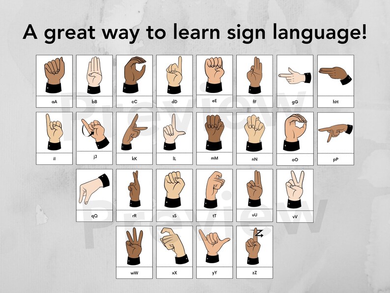 Sign Language Alphabet Flashcards, ASL ABC Flashcards, Homeschool ...