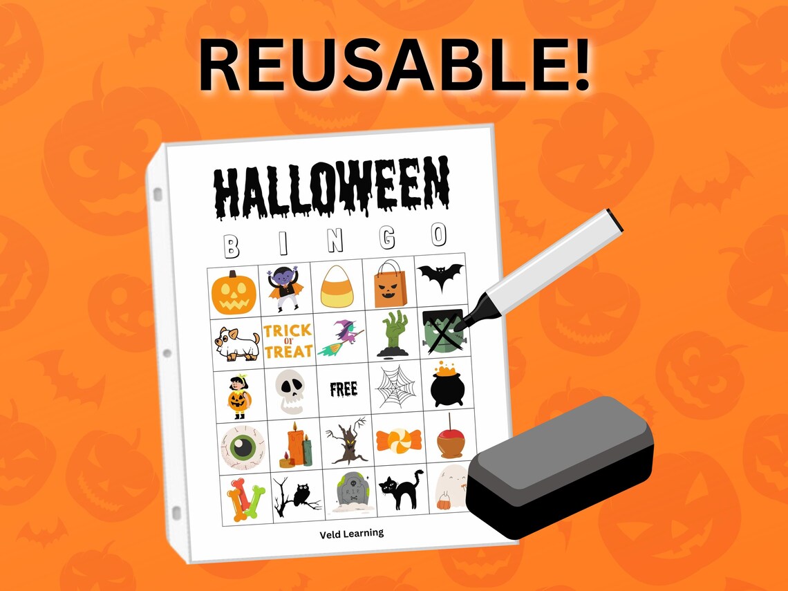 Halloween Bingo, 30 Printable Bingo Cards, Fun Halloween Activity for ...