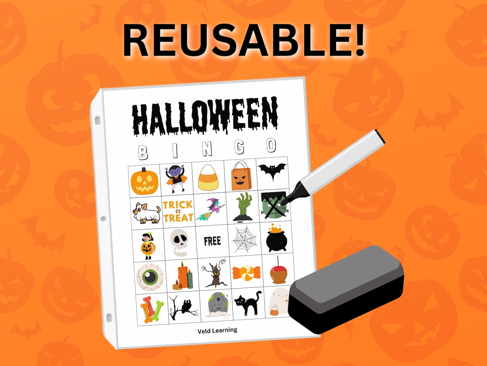 Halloween Bingo, 30 Printable Bingo Cards, Fun Halloween Activity for ...