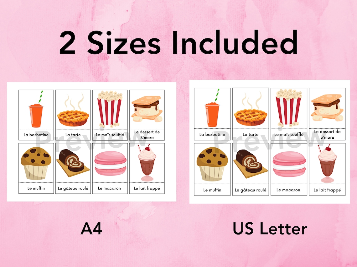 French Dessert Flashcards, French Food Vocab, Bilingual Language ...