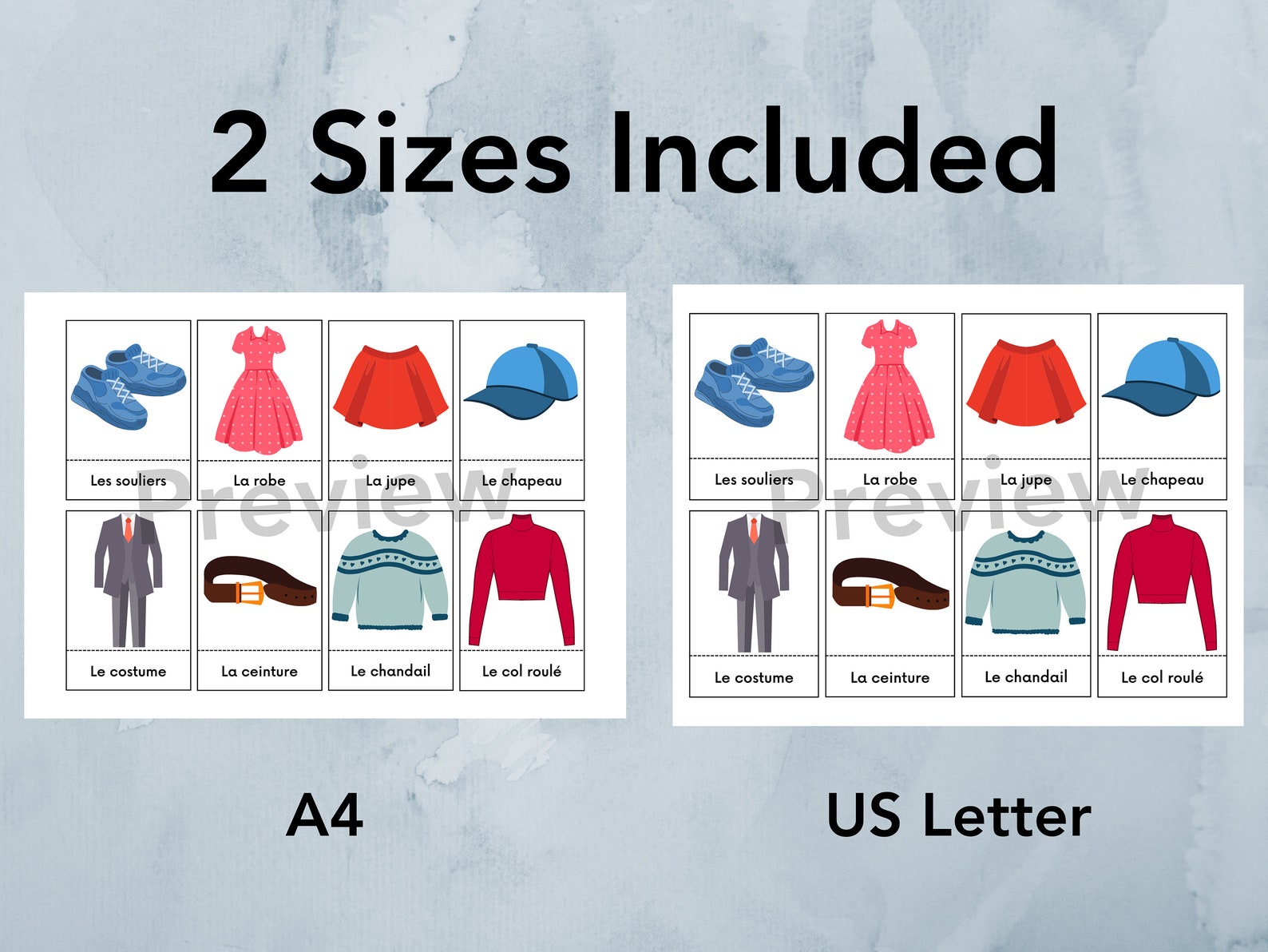 French Clothing Flashcards, Beginner French Fashion Vocabulary ...