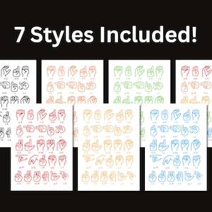 Sign Language Alphabet Poster, ASL Alphabet Decor, Learn Sign Language ...