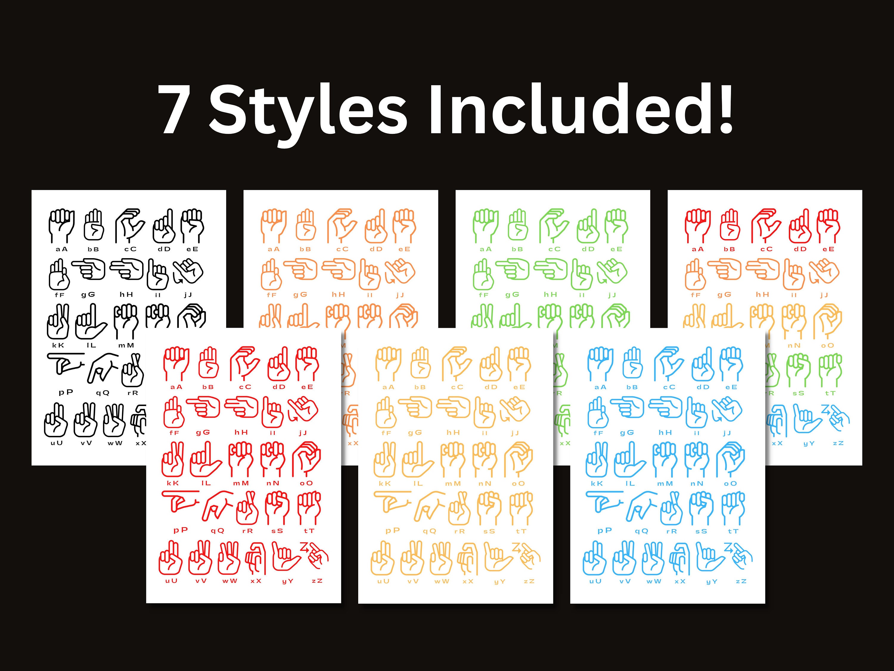 Sign Language Alphabet Poster, ASL Alphabet Decor, Learn Sign Language ...