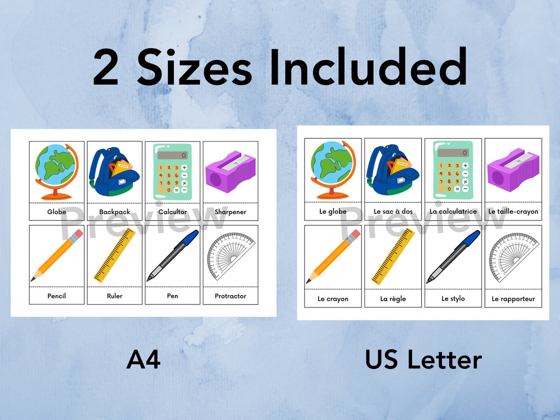 French School Flashcards, Beginner French Classroom Vocabulary ...