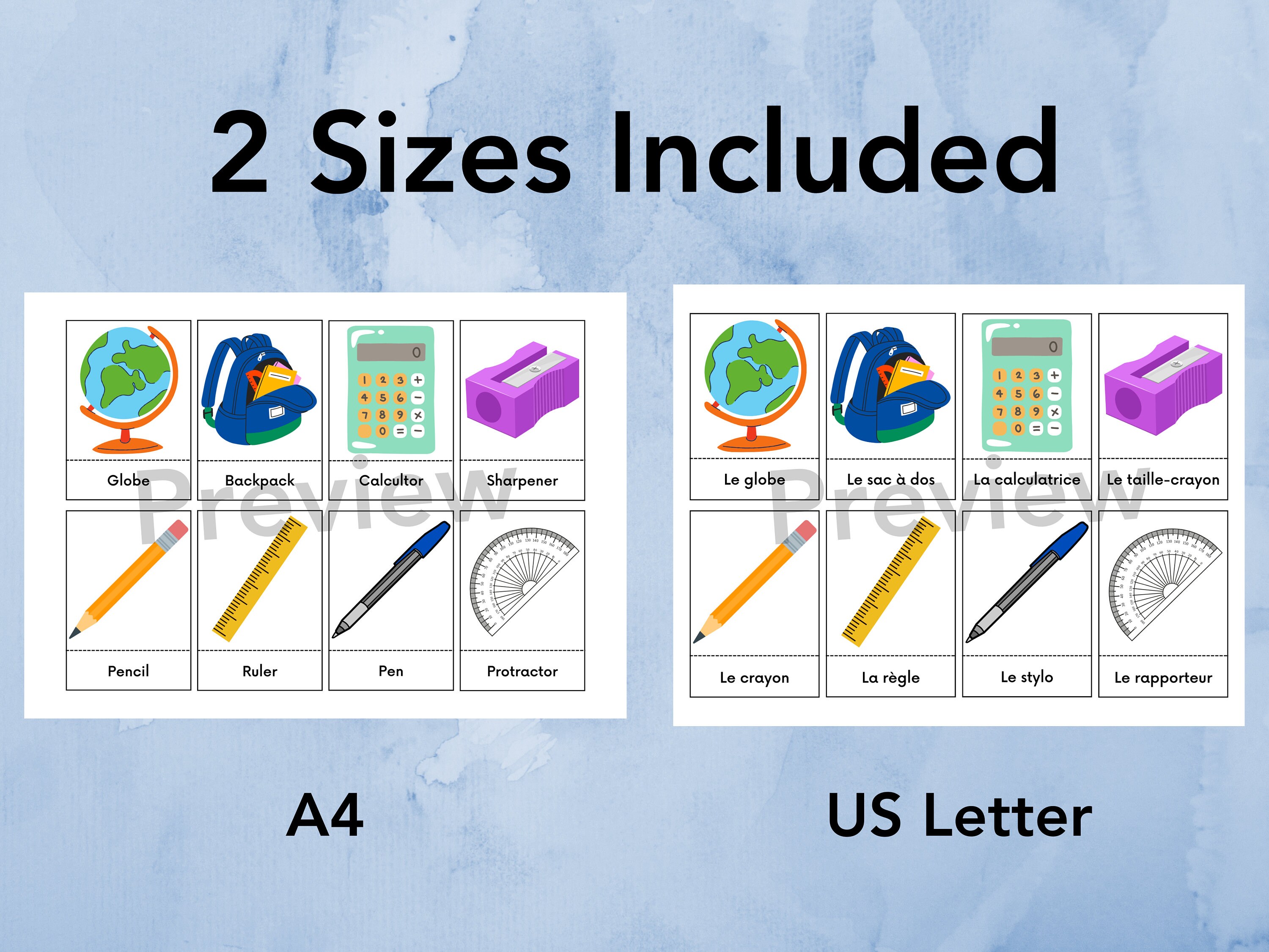 French School Flashcards, Beginner French Classroom Vocabulary ...