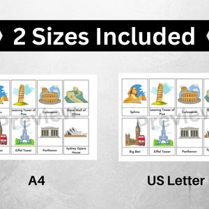 World Landmark Flashcards, Famous Geography Flash Cards, Homeschooling ...