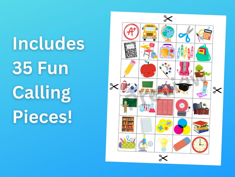 Back to School Bingo, 30 Printable Classroom Bingo Game Cards, Fun ...