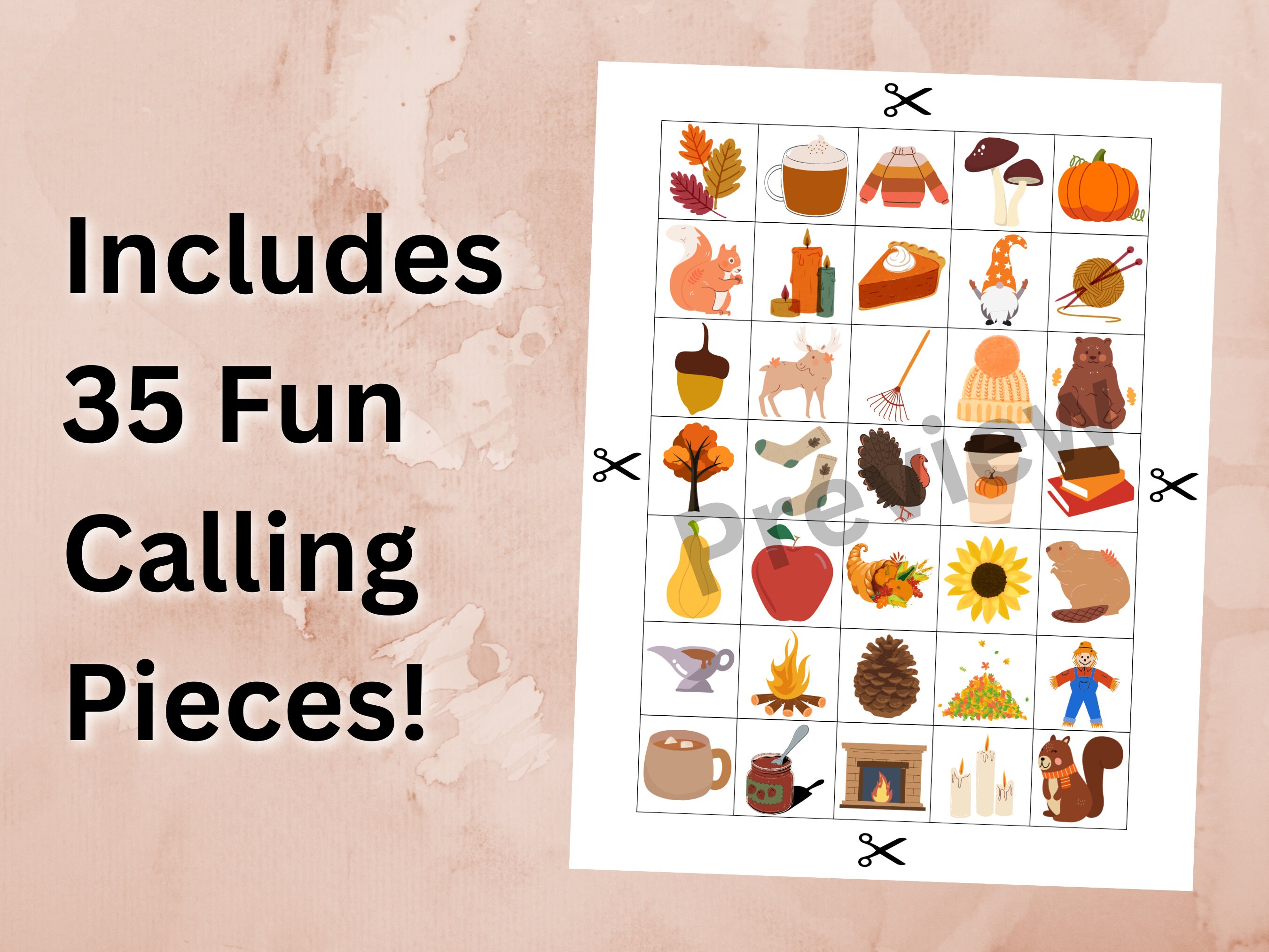 Autumn Bingo, 30 Printable Bingo Cards, Fun Fall Activity for Kids ...
