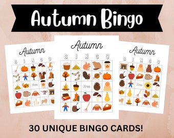Halloween Bingo, 30 Printable Bingo Cards, Fun Halloween Activity for ...