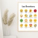 French Emotions Poster Art, French Classroom Wall Decor, Bilingual ...