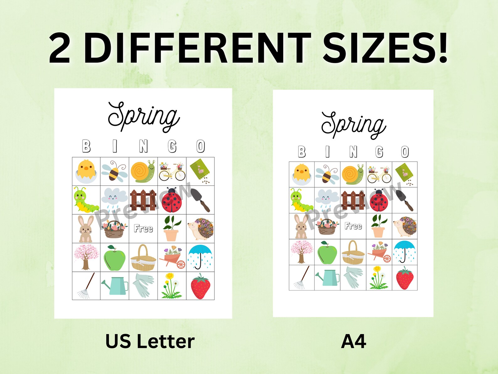 Spring Bingo, 30 Printable Bingo Cards, Fun Spring Activity for Kids ...