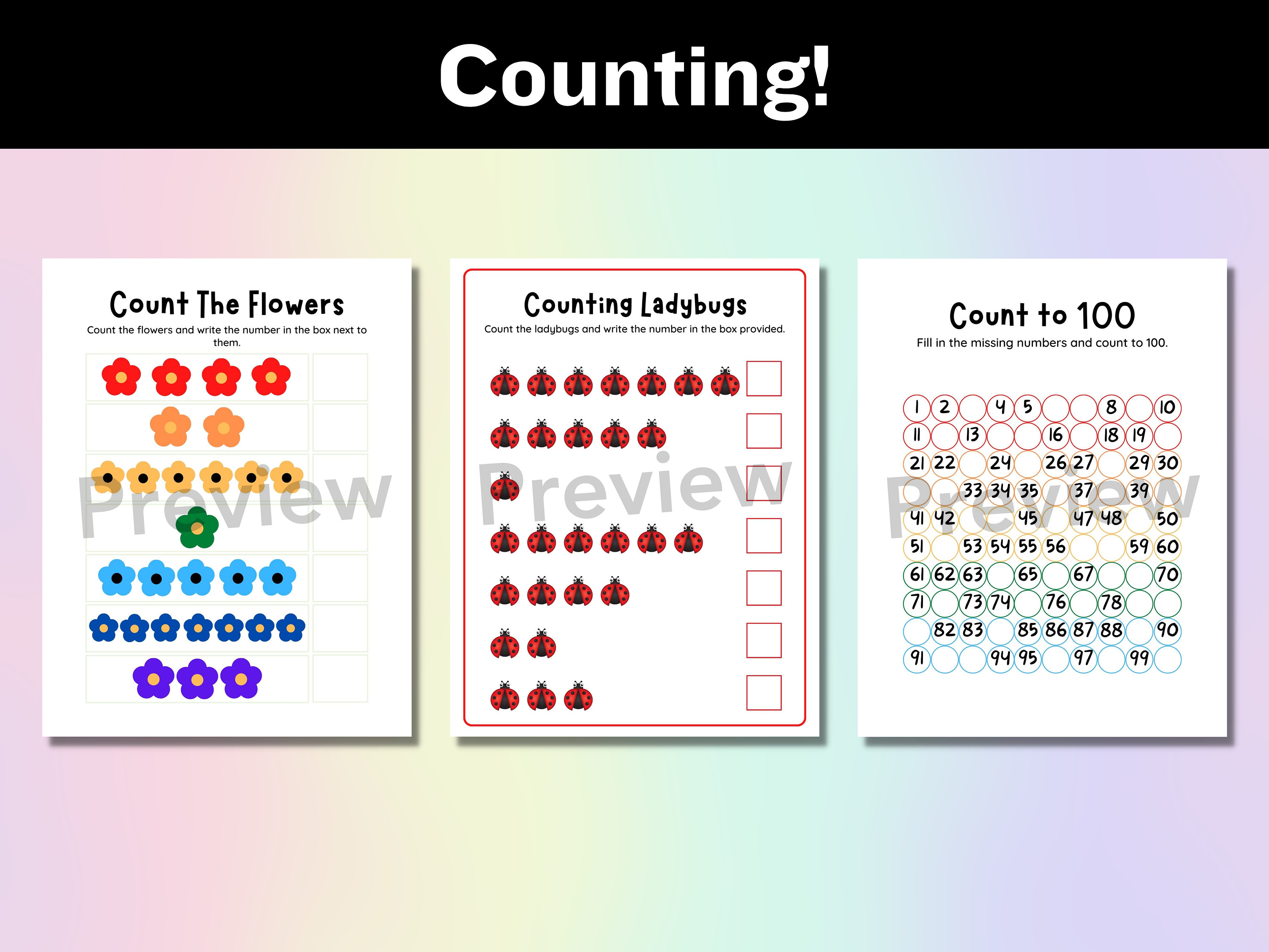 80 Number Worksheets Math Worksheet for Kids Homeschooling - Etsy