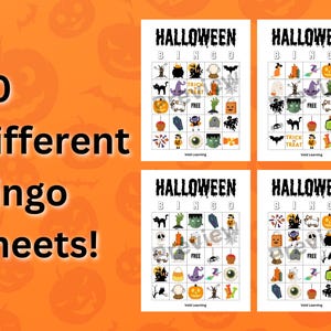 Halloween Bingo, 30 Printable Bingo Cards, Fun Halloween Activity for ...