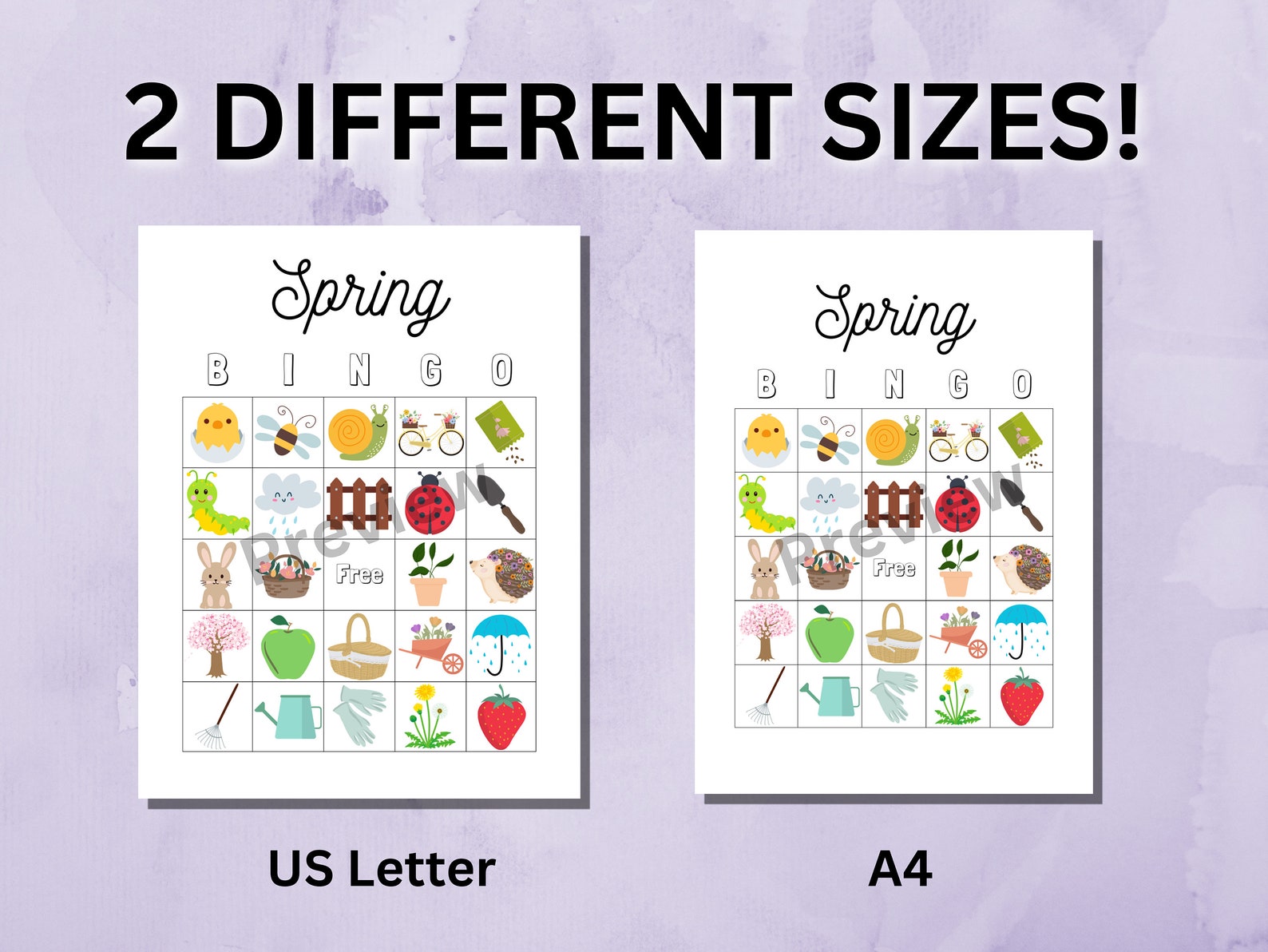 Seasonal Bingo, Spring Summer Fall Winter Bingo, 120 Printable Bingo ...