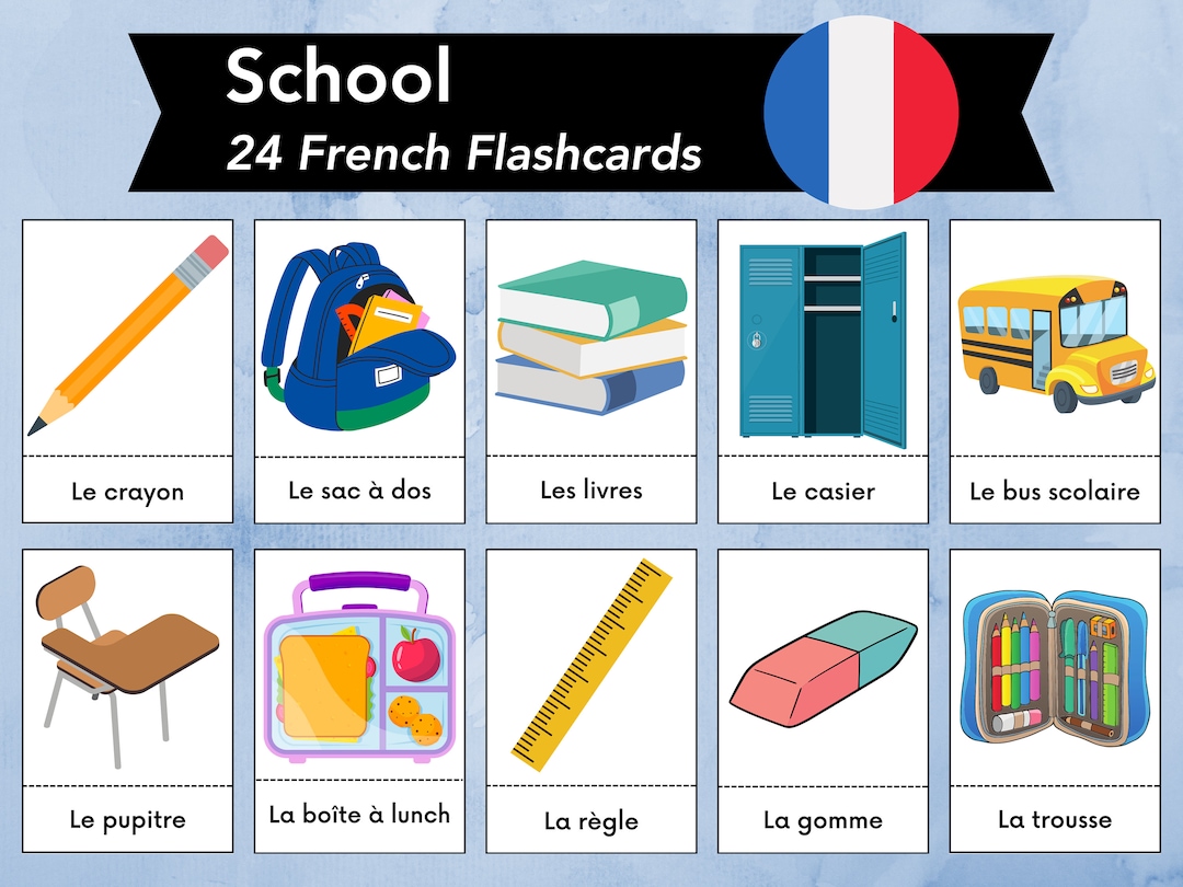 French School Flashcards, Beginner French Classroom Vocabulary ...