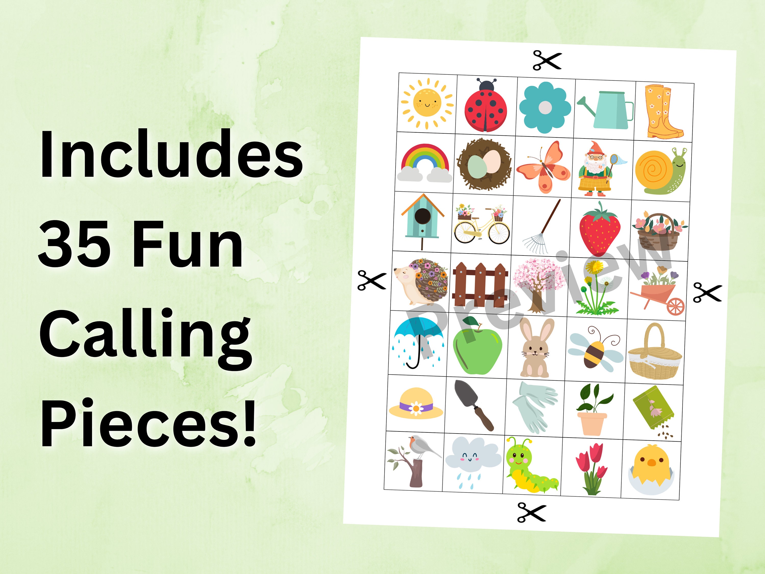 Spring Bingo, 30 Printable Bingo Cards, Fun Spring Activity for Kids ...
