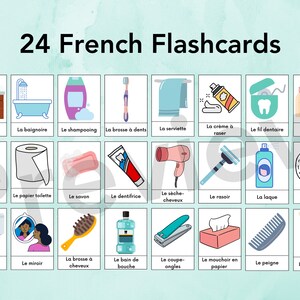 French Washroom Flashcards, French Bathroom Vocabulary, Homeschooling ...