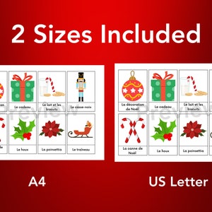 French Christmas Flashcards, French Holiday Vocab, Montessori Language ...