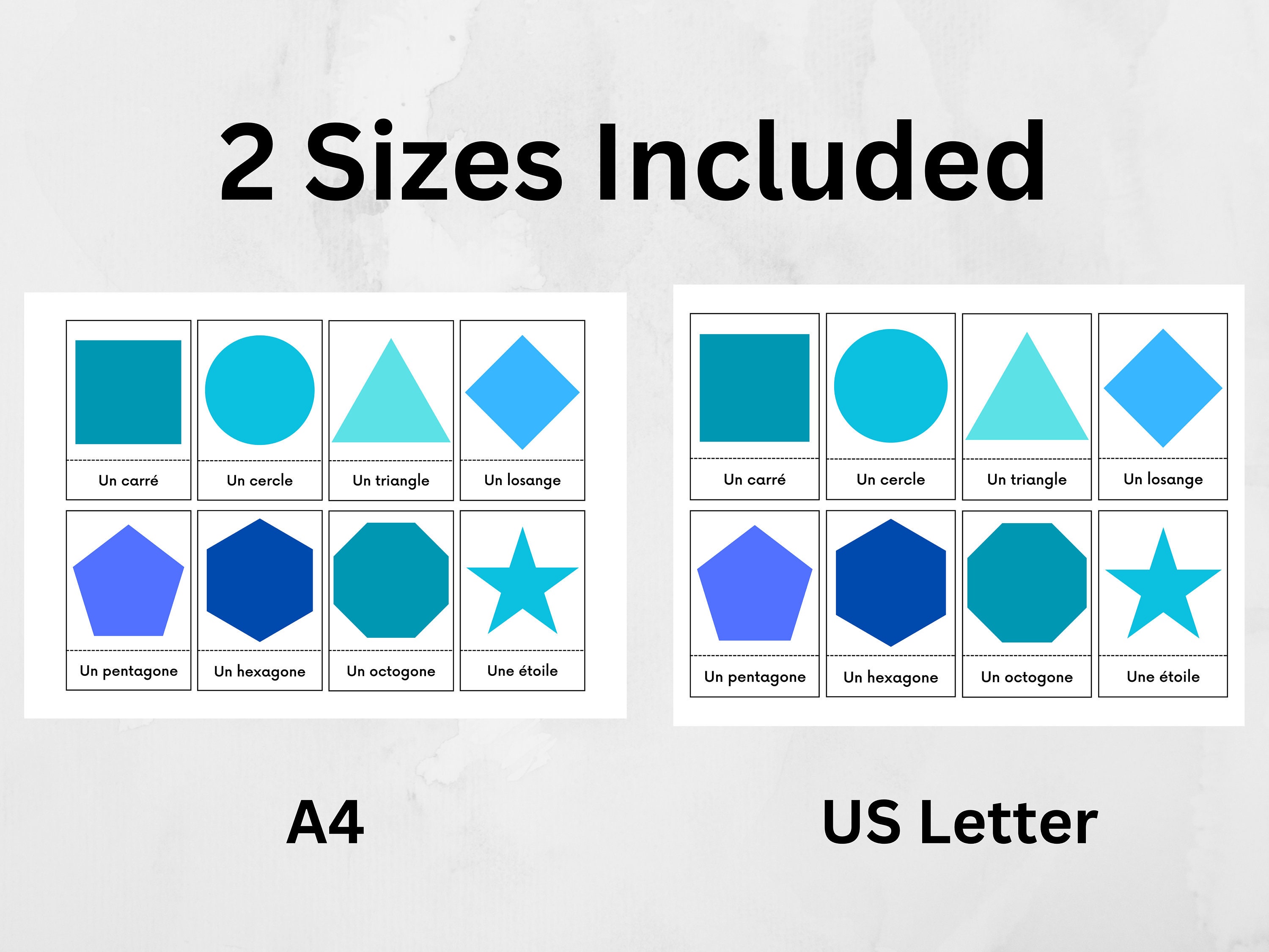 French Shape Flashcards, French Geometry Vocab, Montessori Bilingual ...