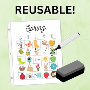 Spring Bingo, 30 Printable Bingo Cards, Fun Spring Activity for Kids ...