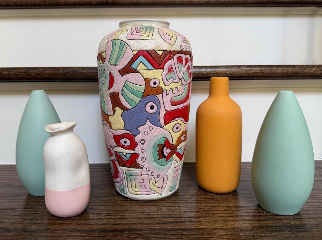 Vintage Southwestern Ceramic Vases - Abstract, Modern, Minimalist ...