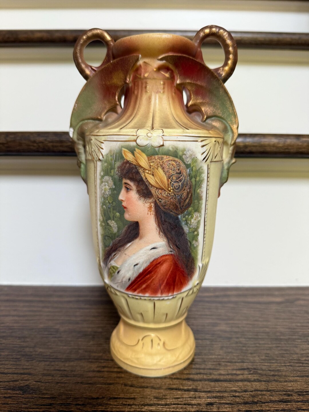 Antique Austrian Royal Wettina Dragon Wing and Maiden Portrait ...