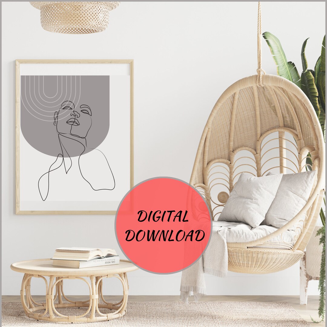 Printable Wall Art,printable One Line Art,abstract Wall Art,women Wall ...